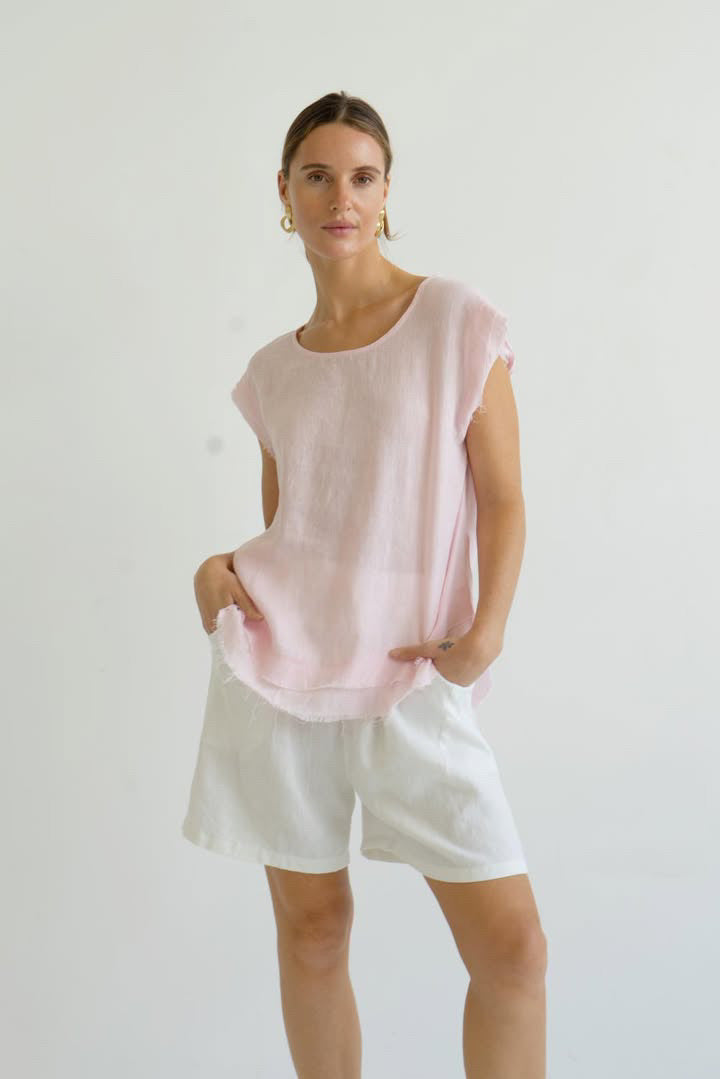 Buy Linen Shell Top - Pink Worthier The Label for Sale Online United ...